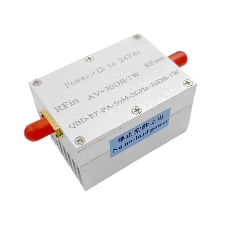 QBD-RF-PA-50M-2 ГГц-30DB-1W 12 В-24 В Тип синхронизации мощности Широкополосный линейный радиочастотный усилитель мощности Усилитель малого сигнала Широкополосный PA