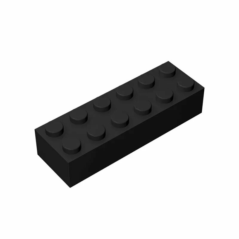 Набор строительных блоков SixBricks 2x6 10 шт. Черный, 26-black