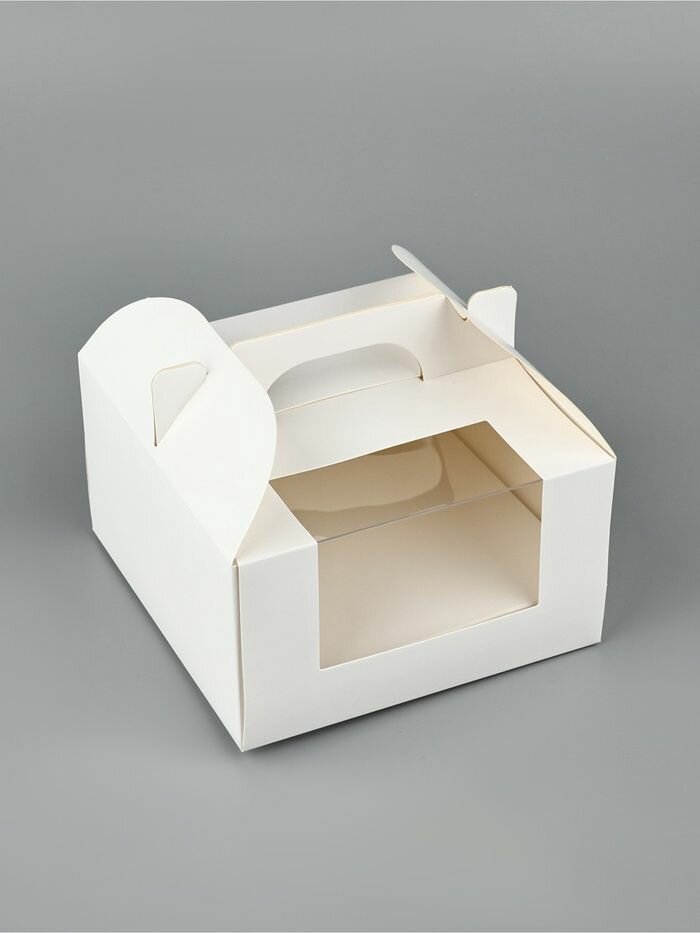Упаковка для кондитерских изделий, под бенто - торт Белая , 14 х 14 х 8 см(5 шт.)
