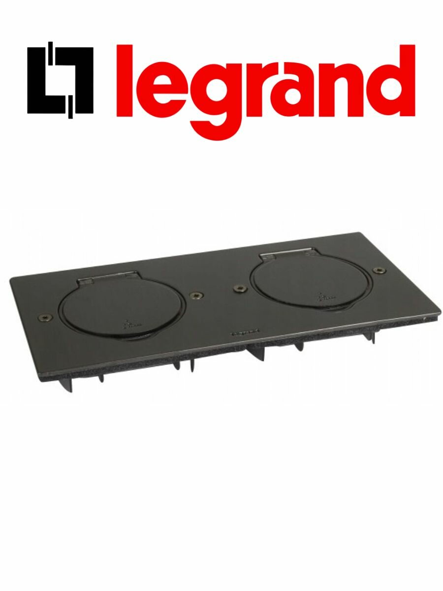 Люк в пол/мебель Legrand IP44 прямоугольный 2 поста, коричневый 089752