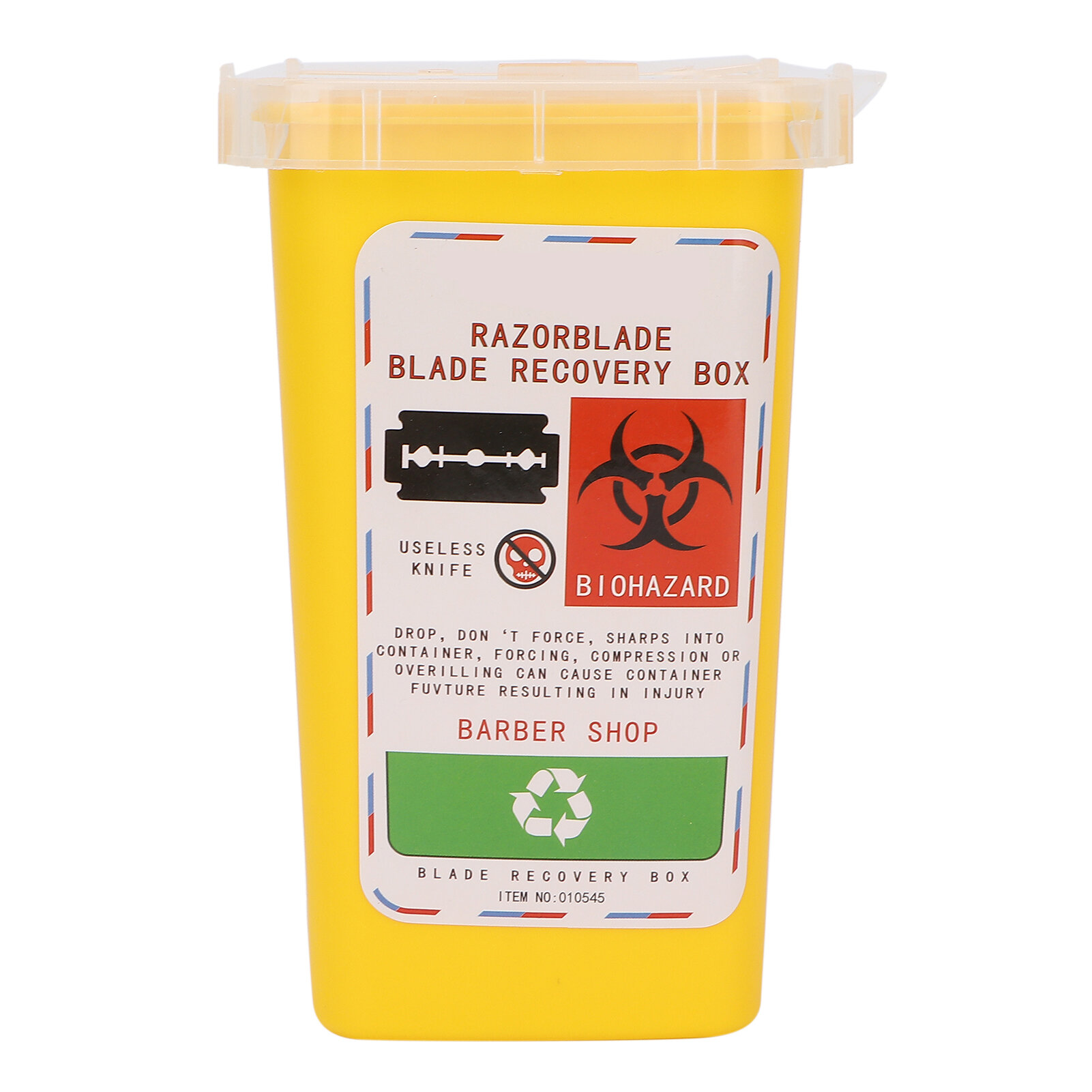 Контейнер для одноразовых лезвий Парикмахерская Парикмахерская Салон Нож для бритья Лезвие для утилизации Коробка для сбора желтого цвета