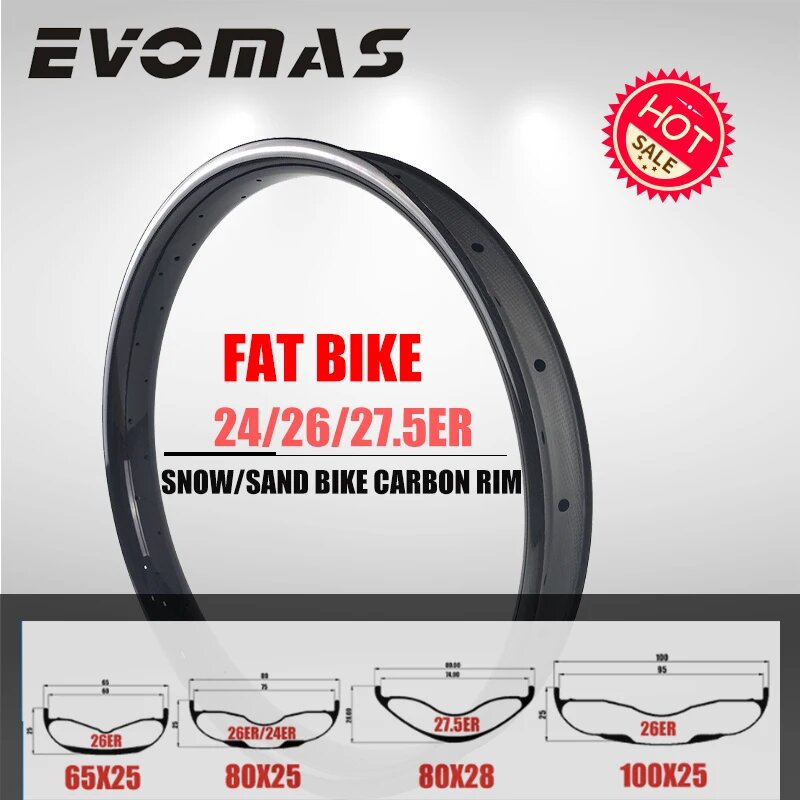 Супер широкий 24ER/26ER/27,5ER Fatbike 65/80/100 32holes, matte, UD, Standard Weight, 100x25mm 26er