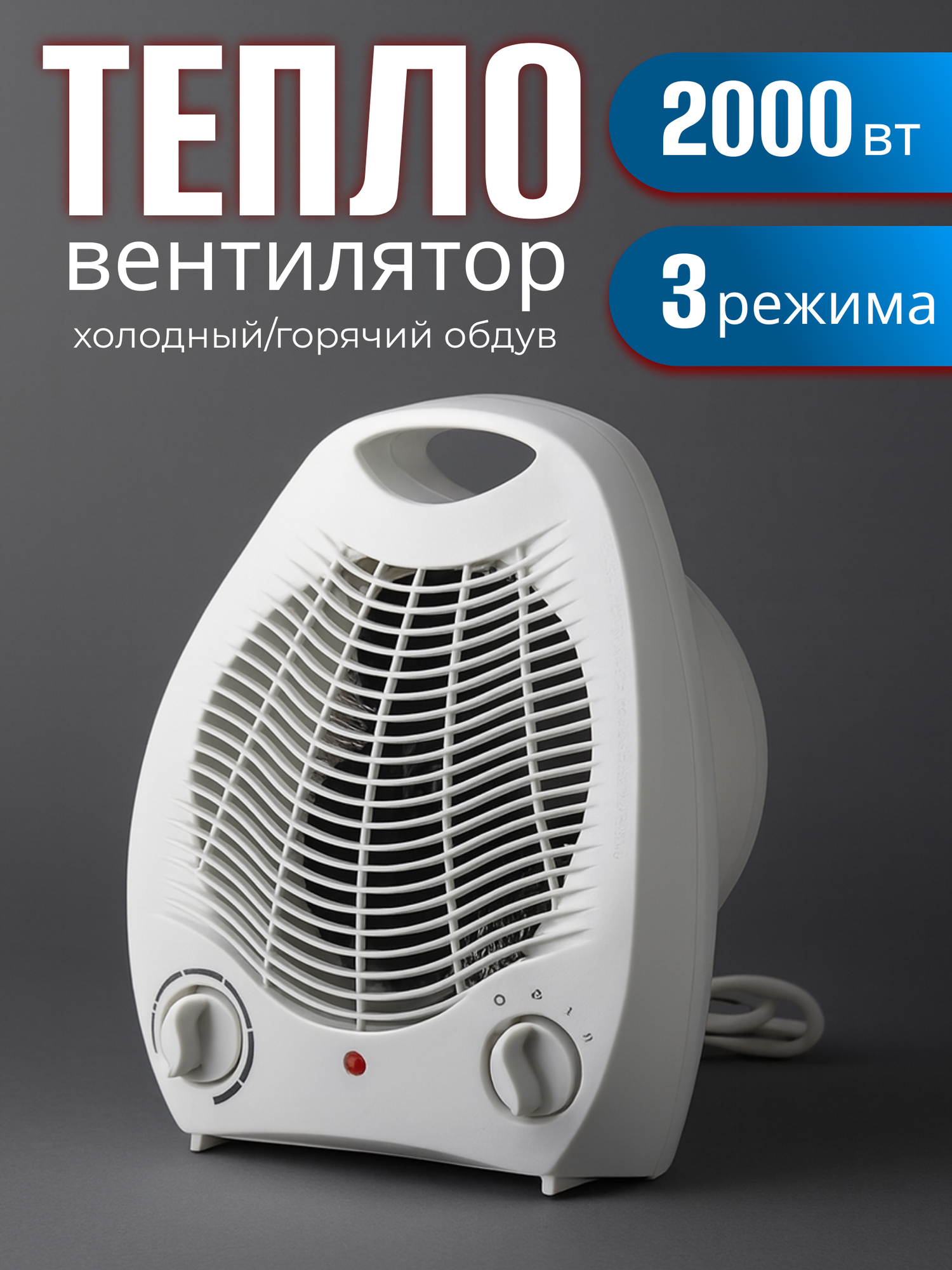 Тепловентилятор для дома и офиса, электрический обогреватель напольный/настольный