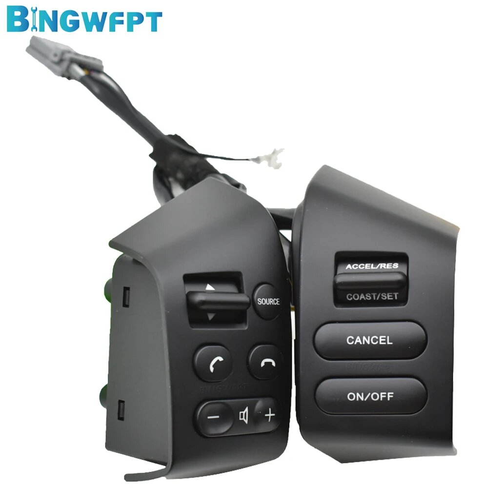 Автомобильный круиз-контроль, кнопки на руле, переключатель, серебристый, черный, бежевый для Nissan Tiida 05-08 Livina 07-10 Sylphy 05-17, Black