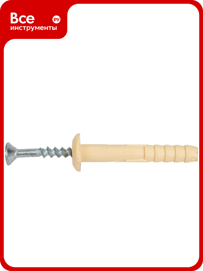 Дюбель-гвоздь Tech-Krep 6х40 гриб, нейлон, 150 шт, ведро 101331, легко