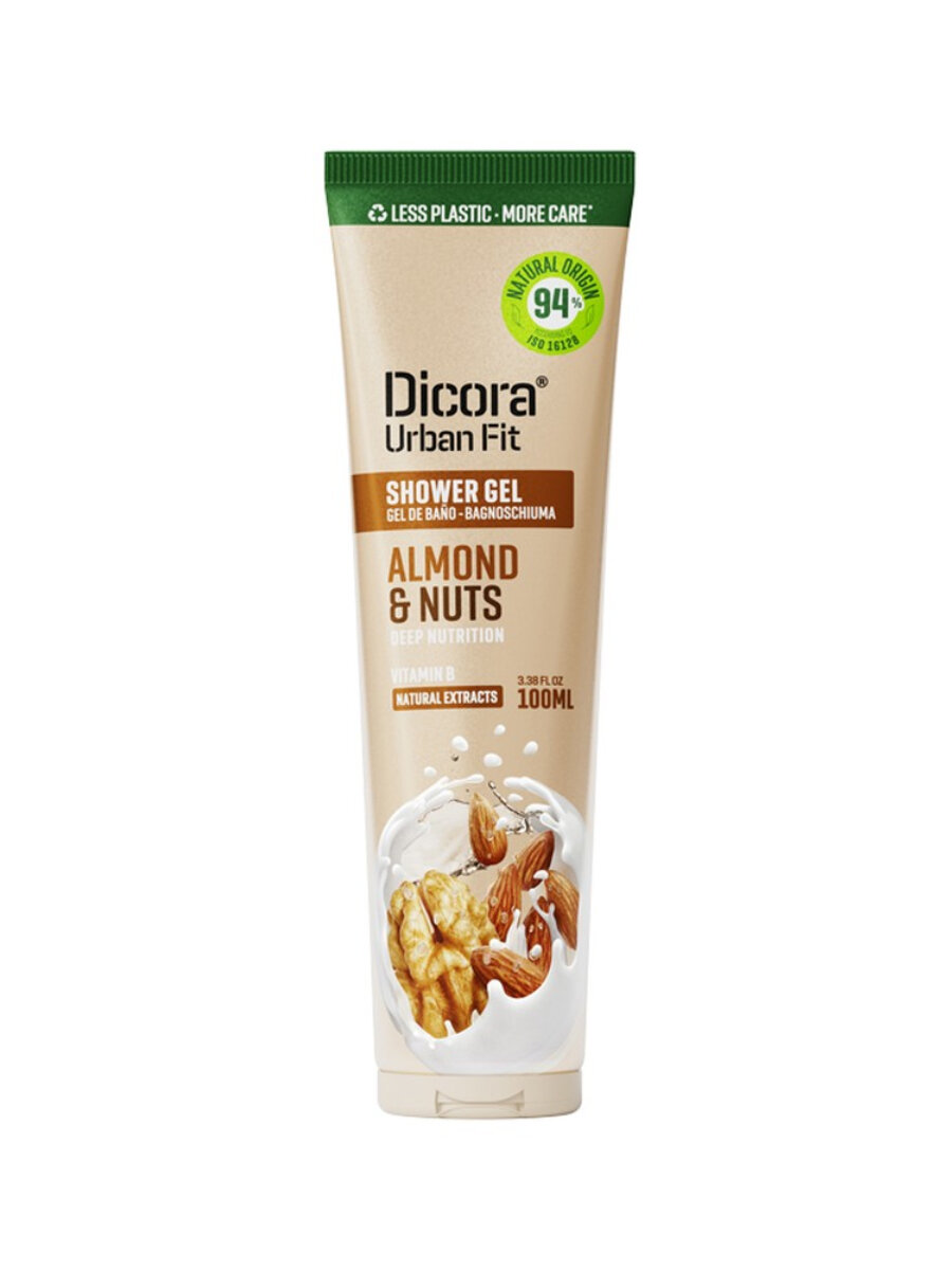 Гель для душа DICORA URBAN FIT c экстрактами миндаля и скорлупы грецкого ореха 100 мл