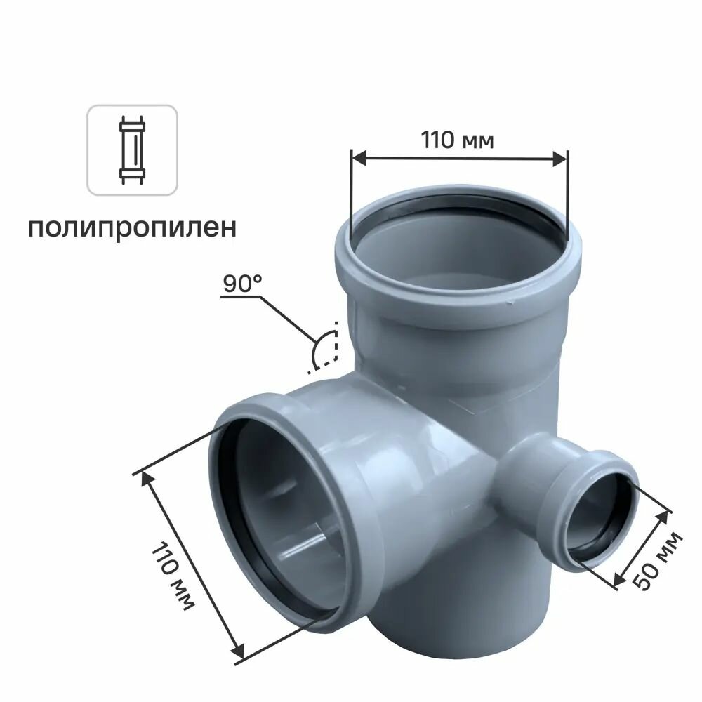 Крестовина двухплоскостная ?110x50x90 мм 90 правая
