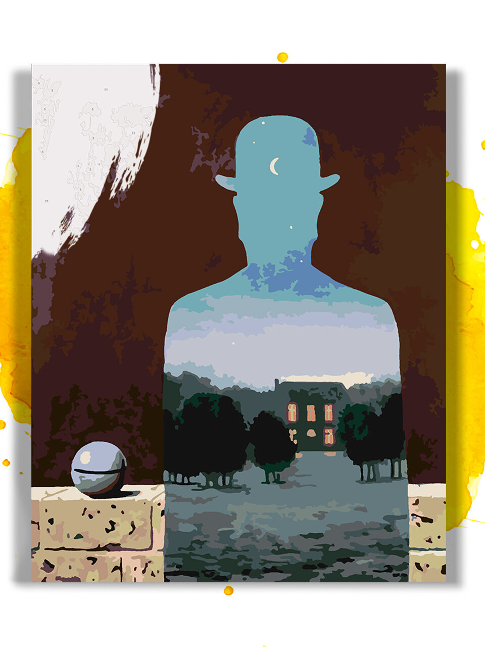 Картина по номерам на холсте Рене Магритт - Счастливый даритель, 40 х 50 см