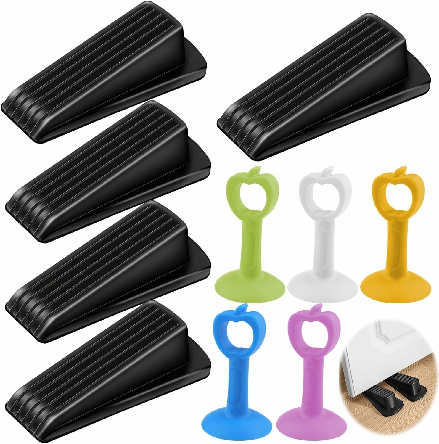 10 резиновых дверных ограничителей на дверных клиньях подходят для балконных дверей, студий, детских комнат и офисов