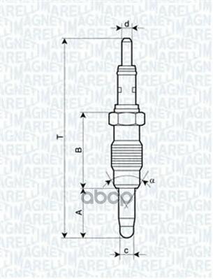 Свеча накаливания Fiat Doblo/Palio/Punto 1.9D 99-> MAGNETI MARELLI арт. 062900011304