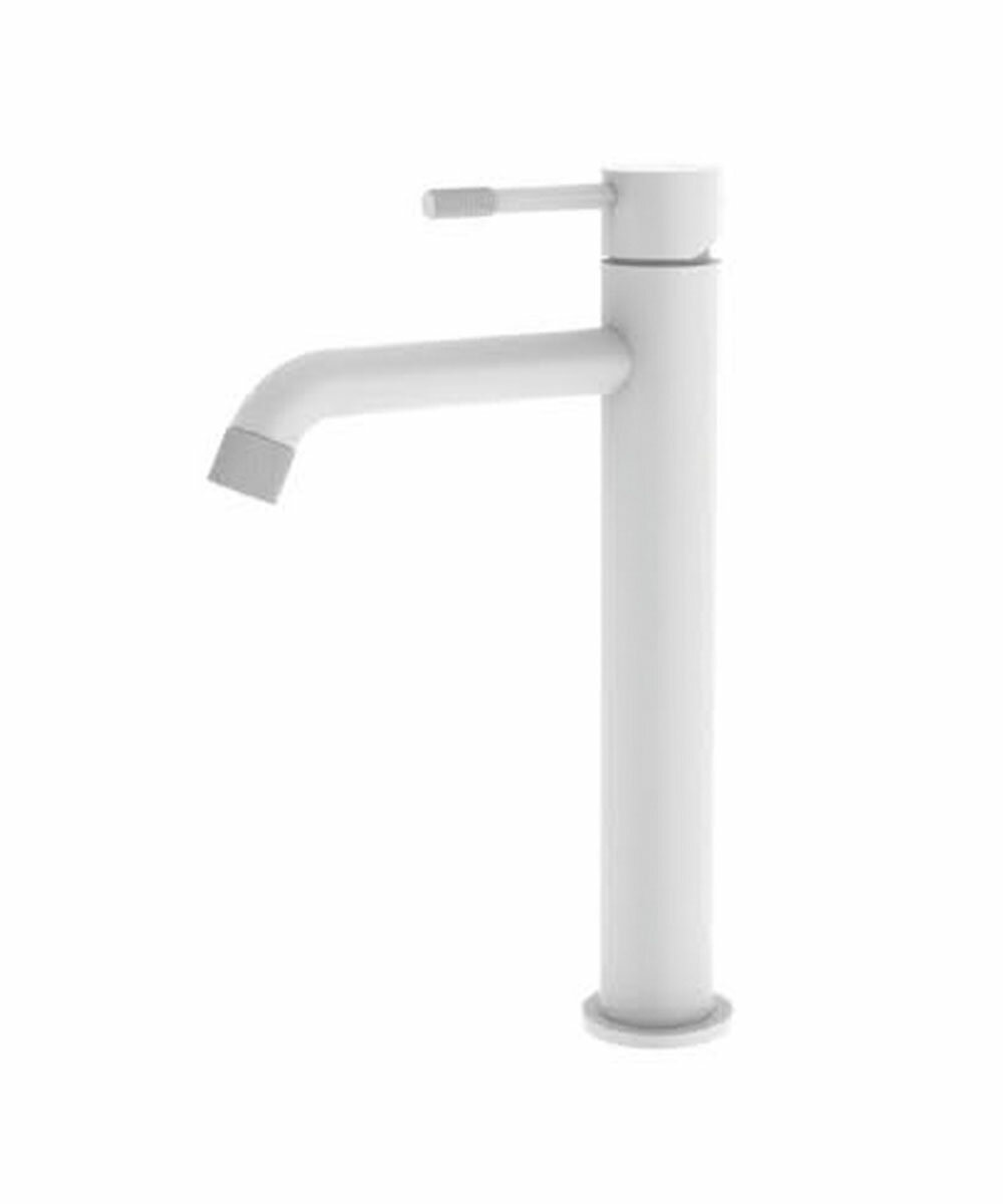 Высокий смеситель для раковины-чаши от бренда Vieir однорычажный литой из латуни V402512-F белый