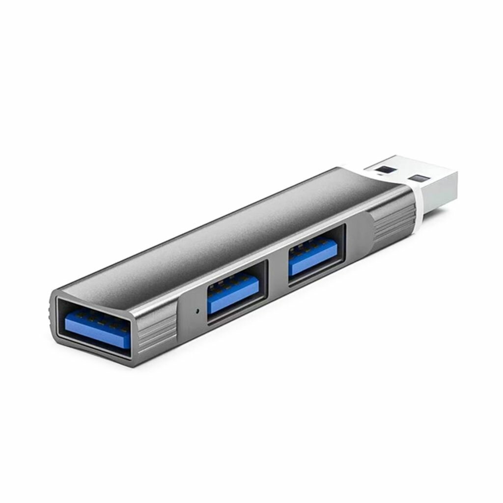 Компактный портативный концентратор USB3.0hub из алюминиевого сплава-серый