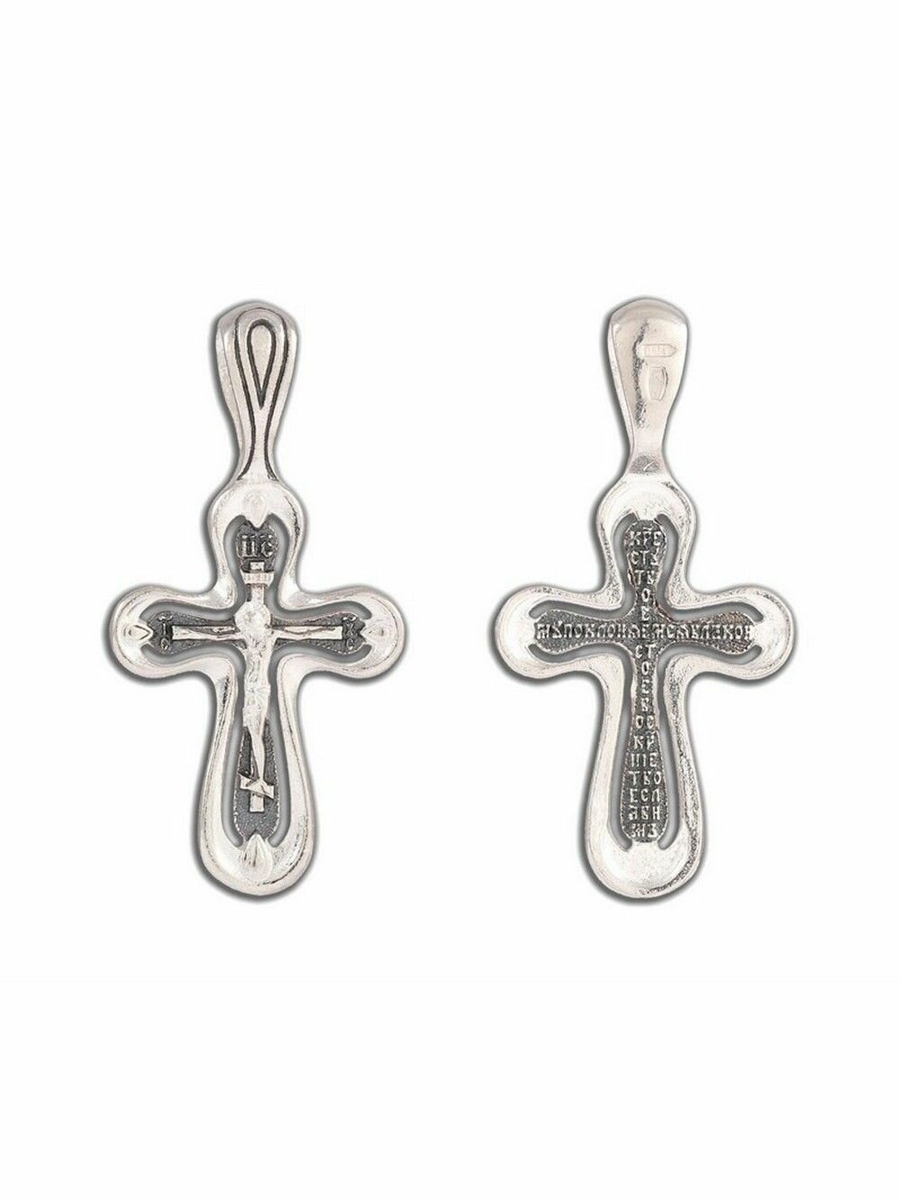 Крестик, серебро, 925 проба, чернение