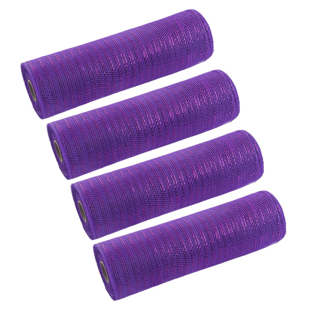 4 рулона полипропиленовой пластиковой марли для украшения рождественской елки-темно-фиолетовый