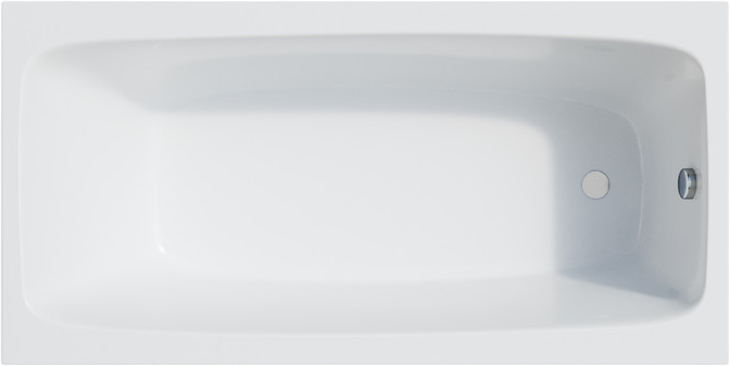 Акриловая ванна Corpa Nera Vasari 140x70 см, пристенная, белая, с каркасом