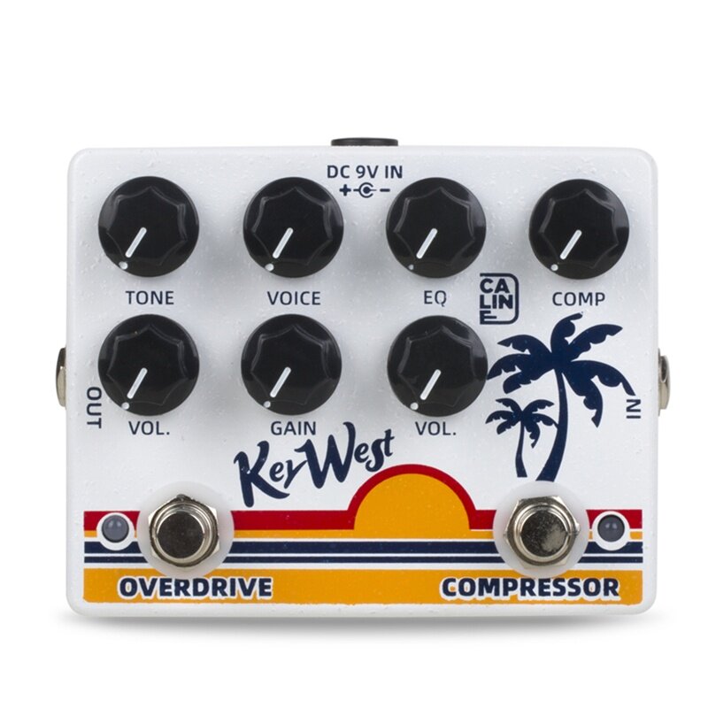 Caline DCP-05 KEY WEST Компрессор Овердрайв 2-в-1 Гитарный эффект педаль Истинный обход Электрическая гитара Части