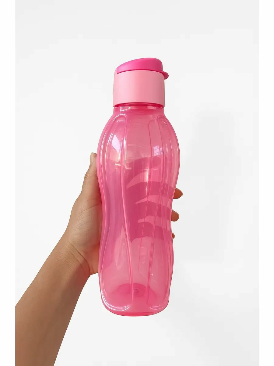 Эко-бутылка 1л. с клапаном розовая. Tupperware