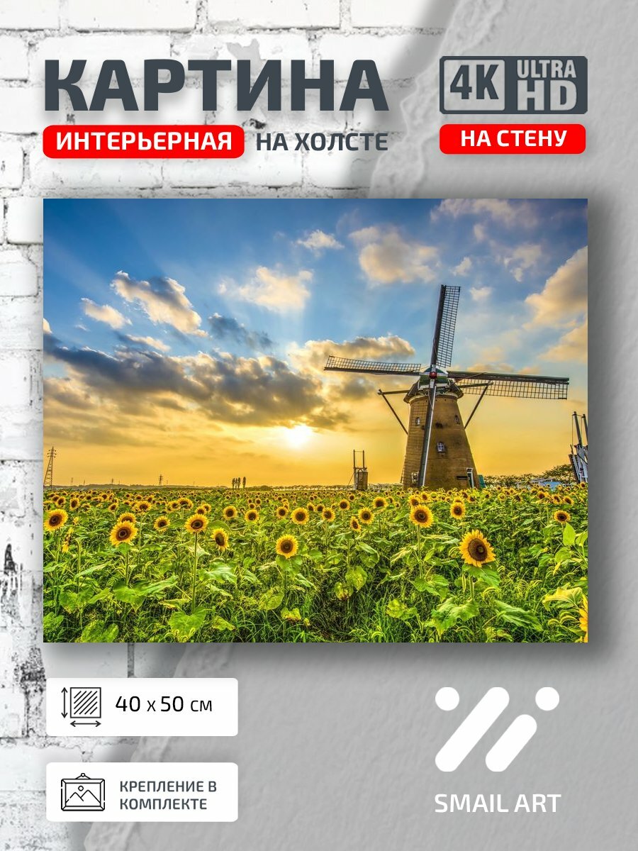 Картина на холсте интерьерная 40 на 50 на стену Закат Mood для гостиной атмосфера интерьер