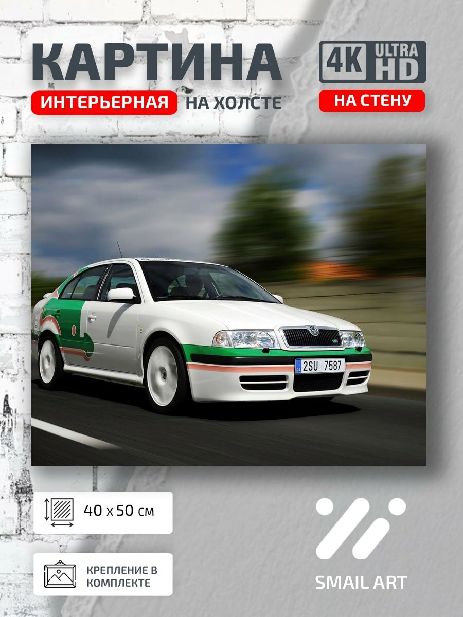 Картина на холсте интерьерная 40 на 50 на стену Skoda Octavia для офиса атмосфера