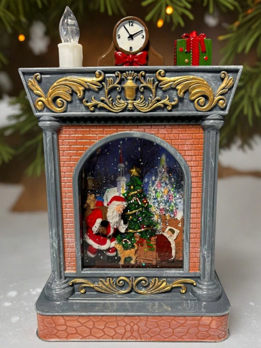 Подарок на день рождения/Праздничная музыкальная шкатулка/Новогодний фонарь со снегом музыкальный / Идеальный подарок на новый год /