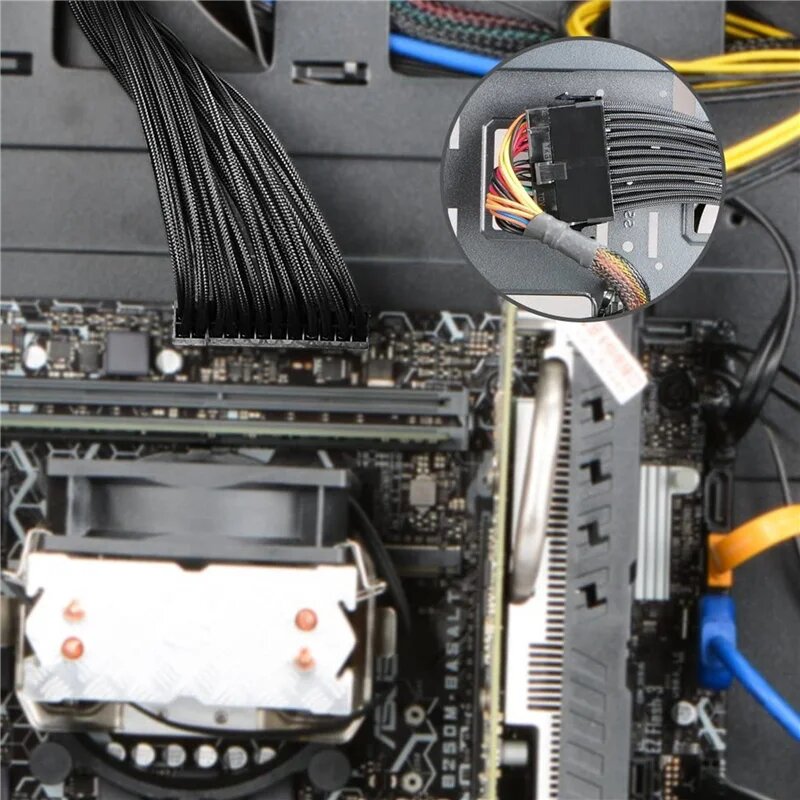 Кабель преобразования питания ABGQQ 24-pin на 18-pin/8-pin на 12-pin черный