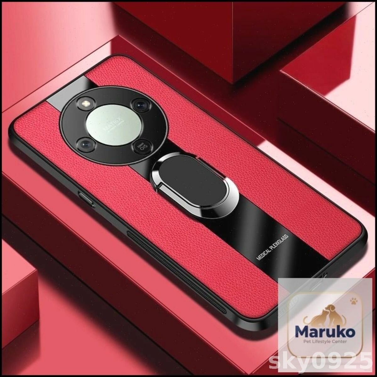 Эксклюзивный чехол для Honor X9d с магнитным креплением и кронштейном выполнен из кожи