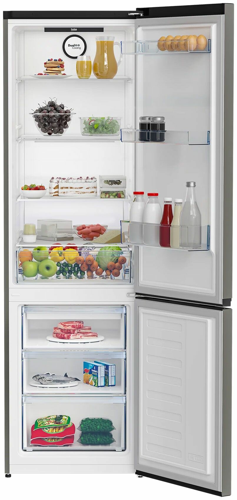 Двухкамерный холодильник Beko B3R0CNK402HG No frost, серый