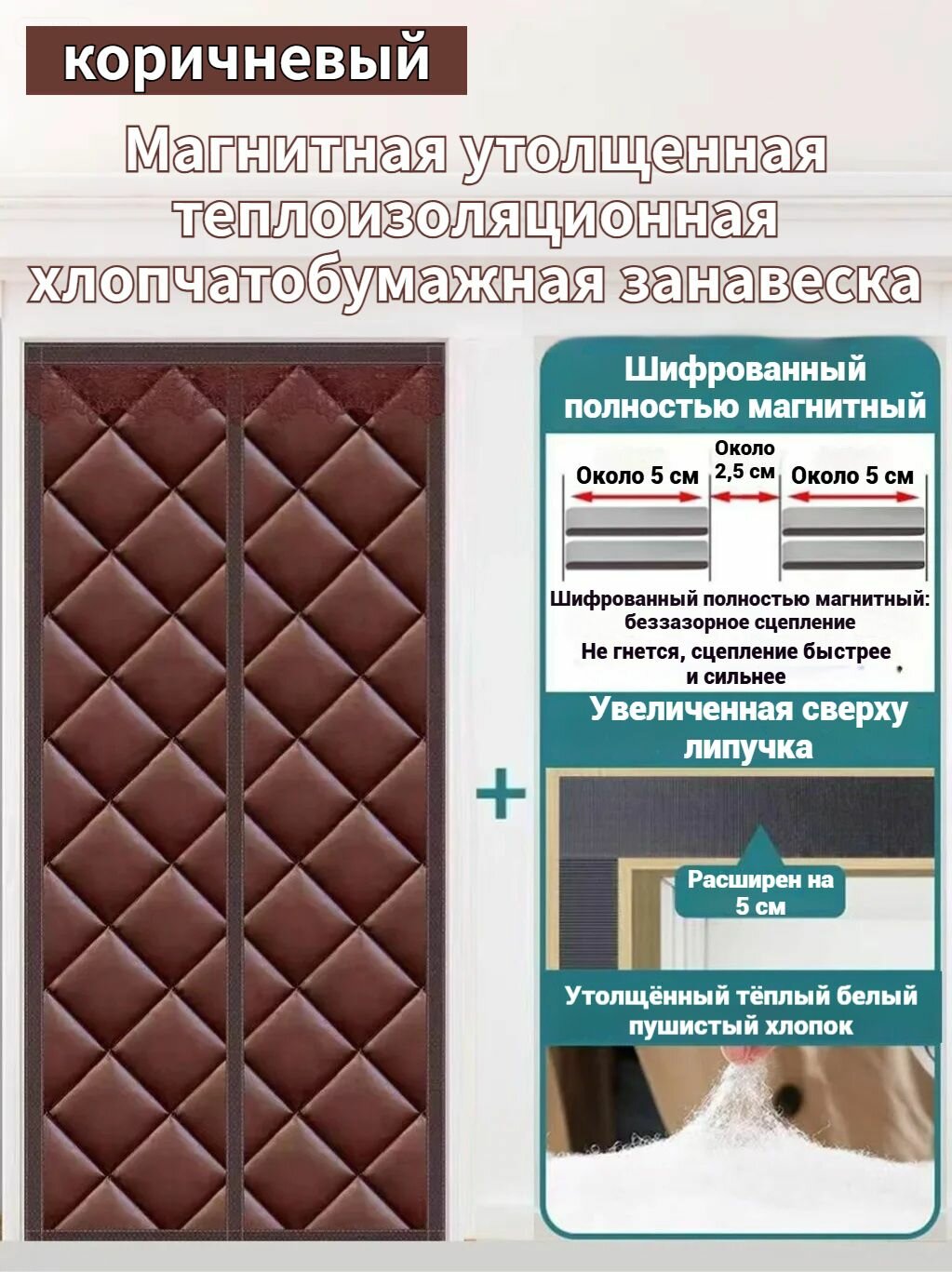 Зимняя морозостойкая магнитная шторная дверь