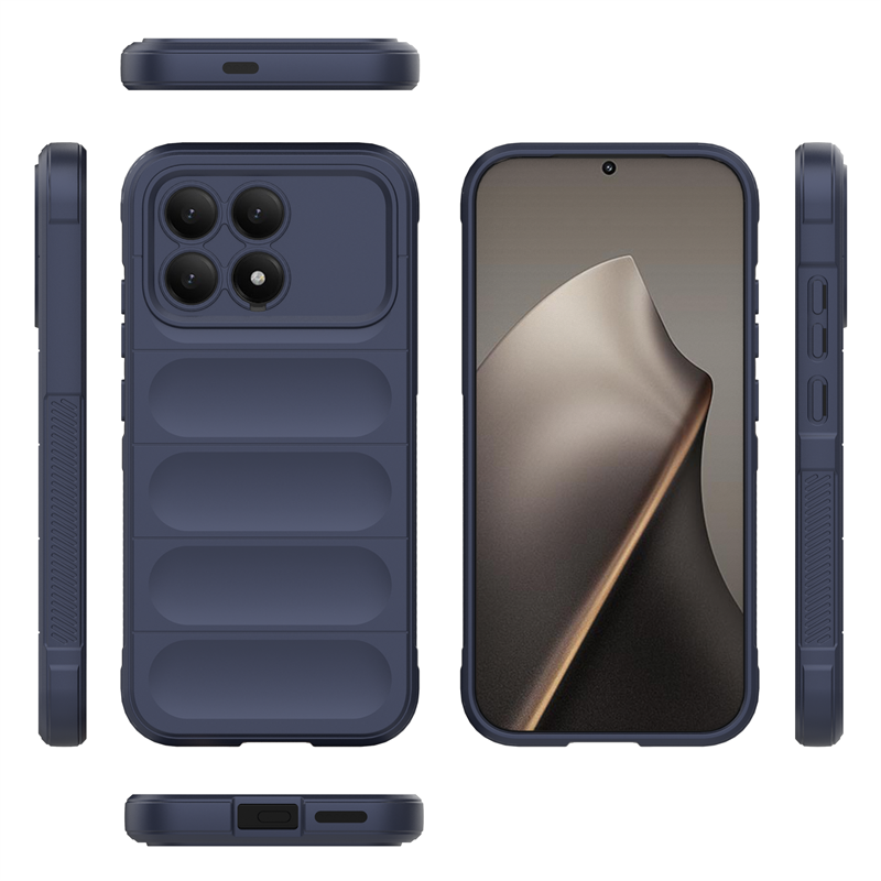 Чехол для Poco F8 Pro/Сяоми Поко F8 Про, soft touch, чехол-кардиомонитор, поликарбонат (PC), защита камеры, ударопрочный, усиленные углы, Xiaomi, Poco F8 Pro, dark blue,