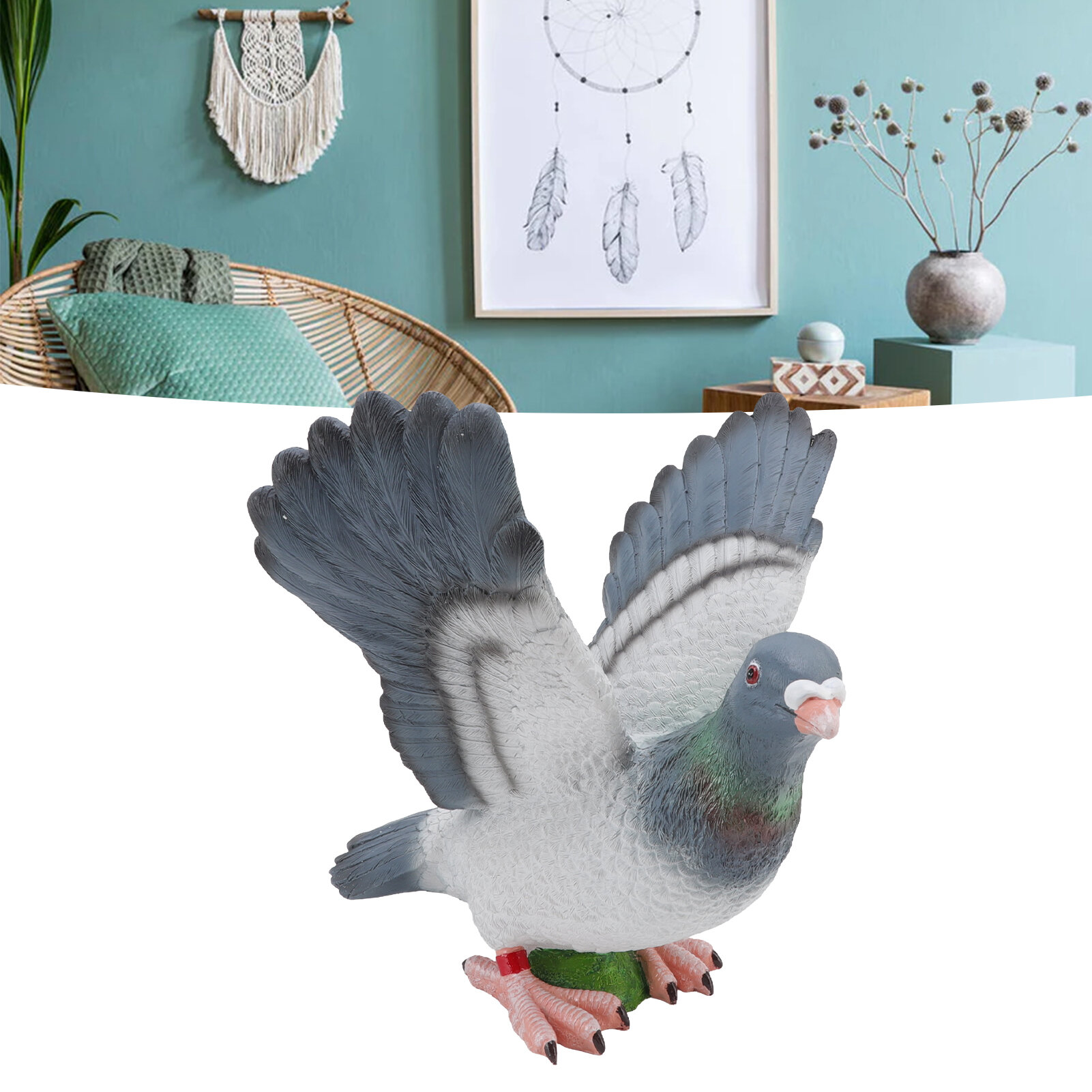 Моделирование голубя из синтетической смолы, яркая имитация птицы для украшения дома, праздничное украшение, развивающие игрушки, тип 2