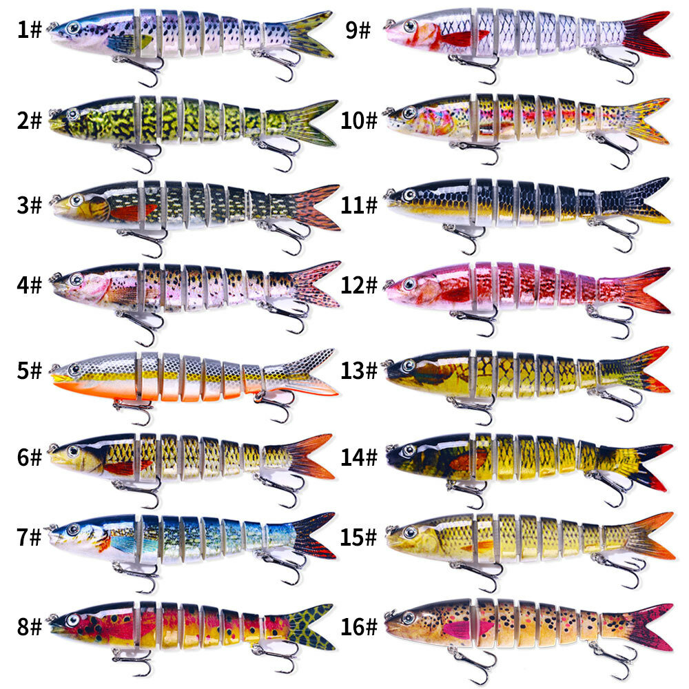 13.4cm 18.6g Pike Wobblers для рыбалки Искусственная приманка Hard Multi Jointed Swimbait Crankbait Lifelike Fishing Lure Tackle 1шт/16шт 6#Hook из abs цвет как на рисунке