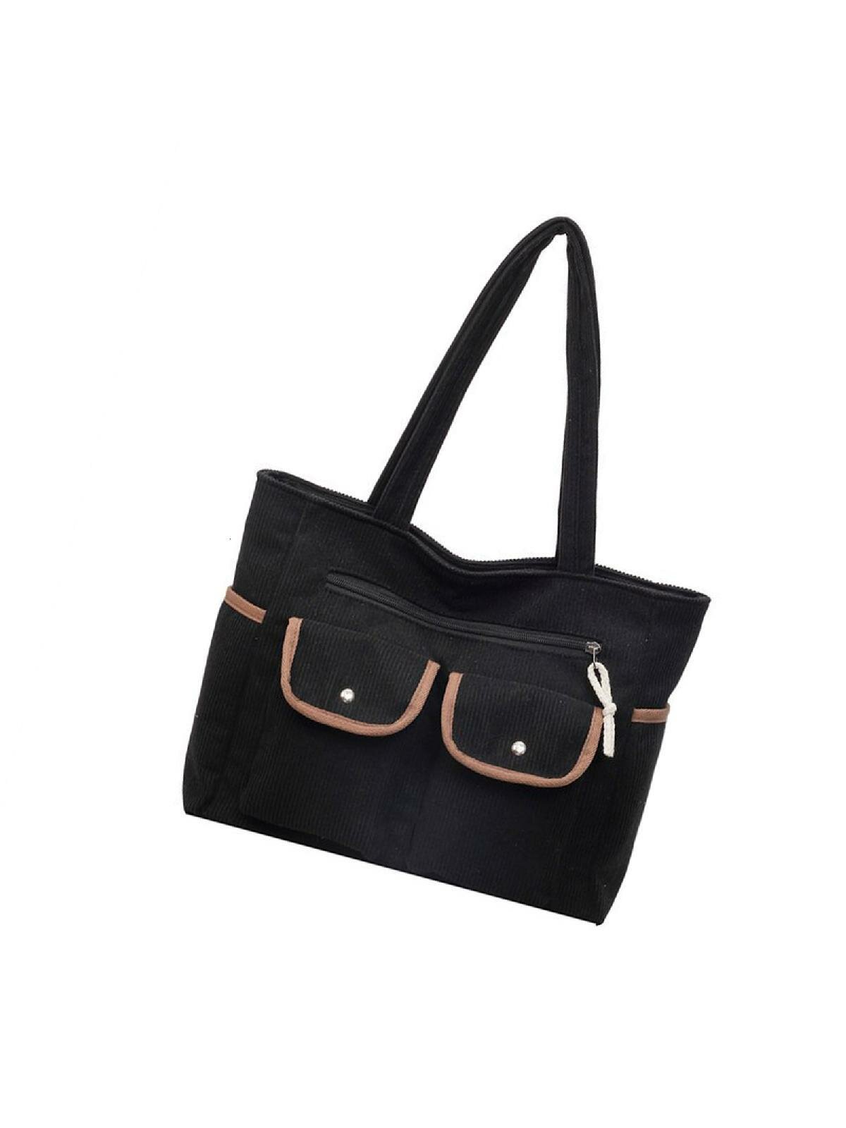 Практичная вельветовая сумка через плечо, повседневная сумка, подходящая для ежедневных поездок в офис