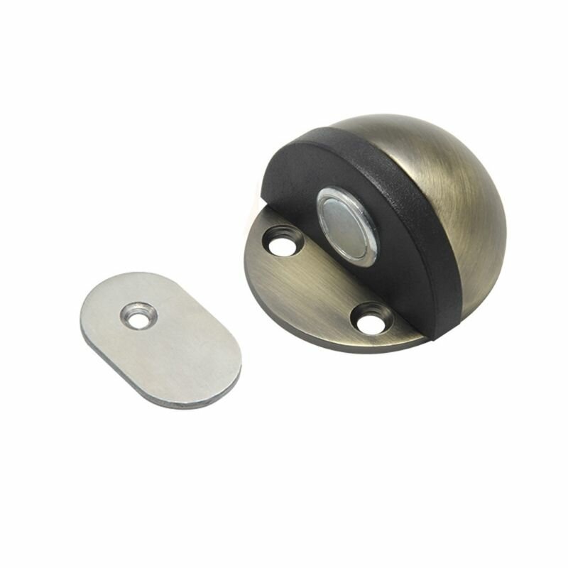 Самоклеящийся / перфорированный фиксированный резиновый буфер, скрытый магнитный дверной упор из нержавеющей стали, упор-зеленая бронза