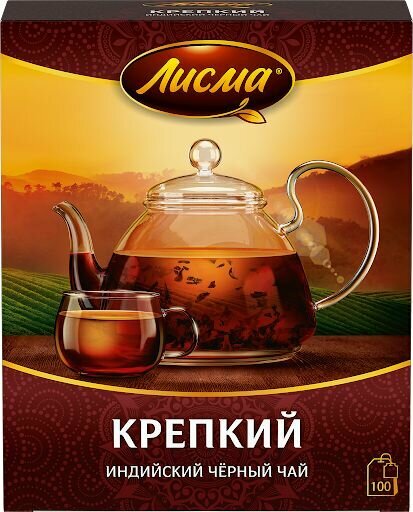 Чай черный лисма Крепкий Индийский байховый, 100пак x 3 упаковки