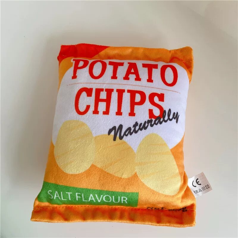 Игрушка для собак из бумаги, имитирующая звуки, в виде картофельных чипсов, устойчивая к укусам, плюшевая, для чистки