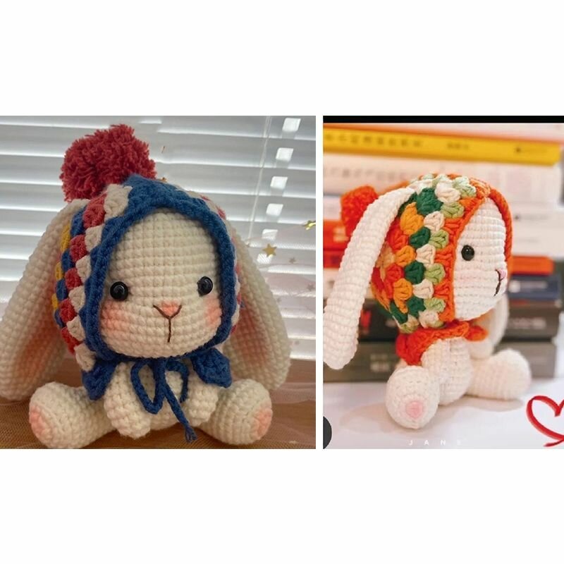 Милый вязаный крючком кролик с открытыми ушками, набор для рукоделия, ручная работа, подарок для украшения автомобиля