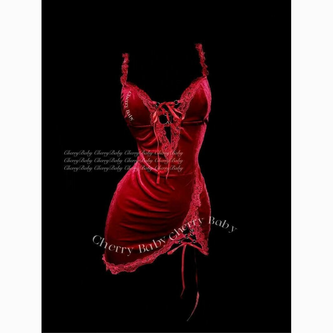 Рождественское бархатное платье с разрезом, облегающей талией, бархатными подтяжками, новогодний наряд, сексуальное облегающее платье на бретелях. 5552 Бархатное платье на бретелях + кружевные колокольчики