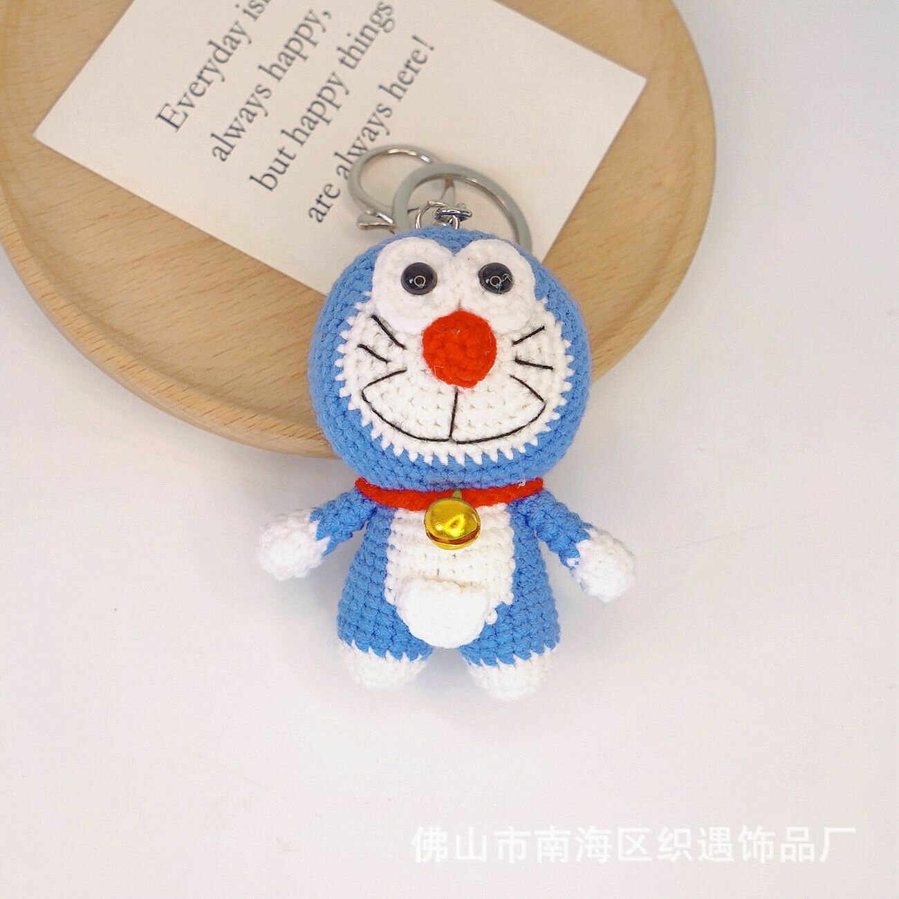 Готовая ручная вязаная крючком кукла из пряжи, кот Дин Донг, Дораэмон, синий толстяк, подвеска для сумки, брелок, подвесные украшения
