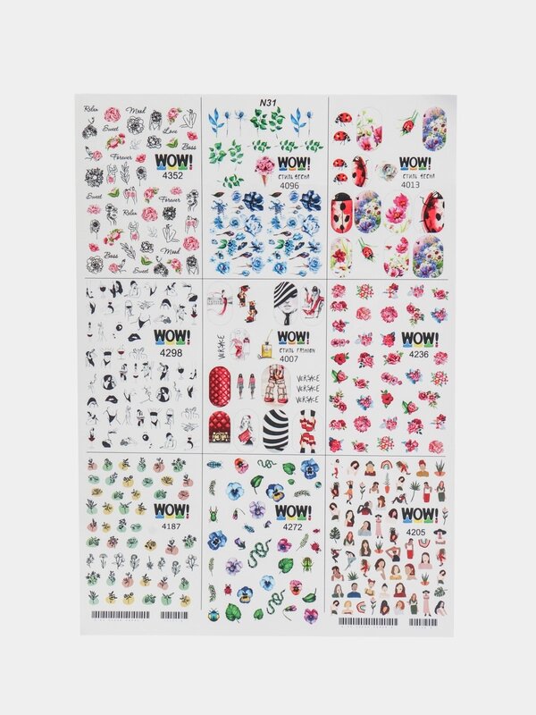 Слайдер для ногтей на водной основе "Цветы и бабочки"