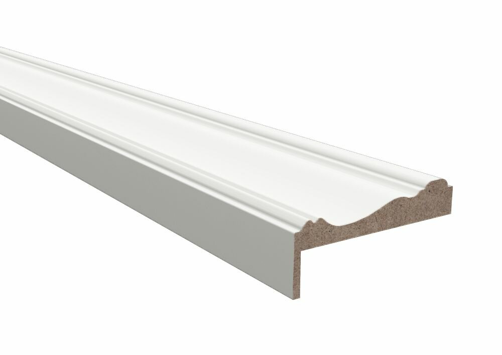 Наличник 80 мм "антик" фигурный Эмалекс белый (телескопический)