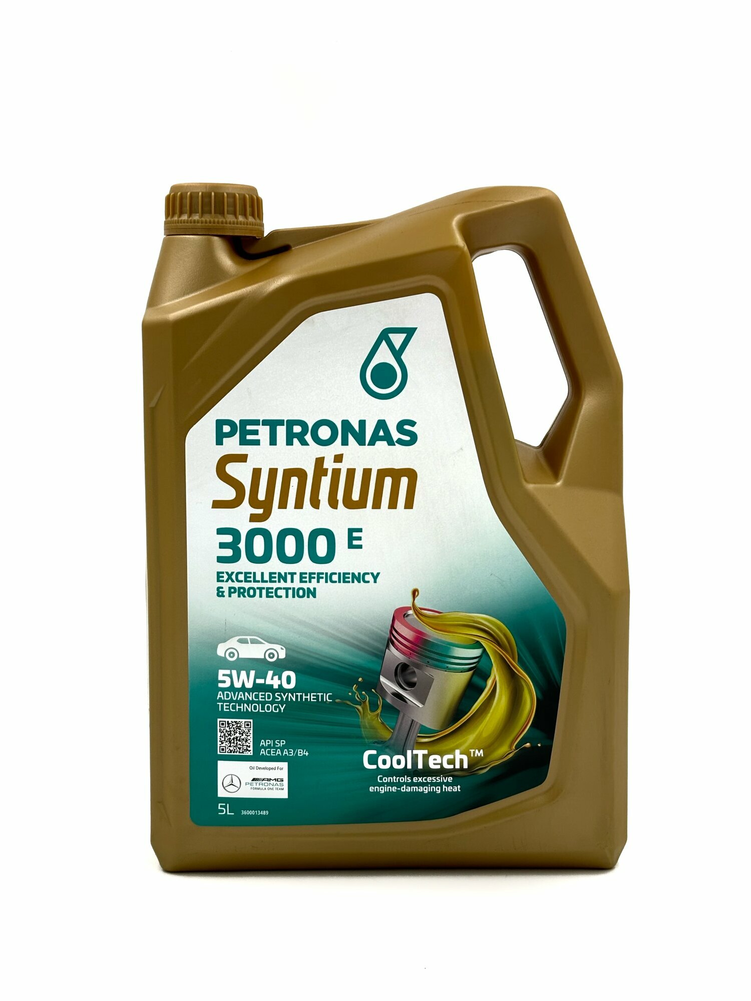 Масло моторное PETRONAS Syntium 3000 E 5W-40, 5 литров, синтетическое