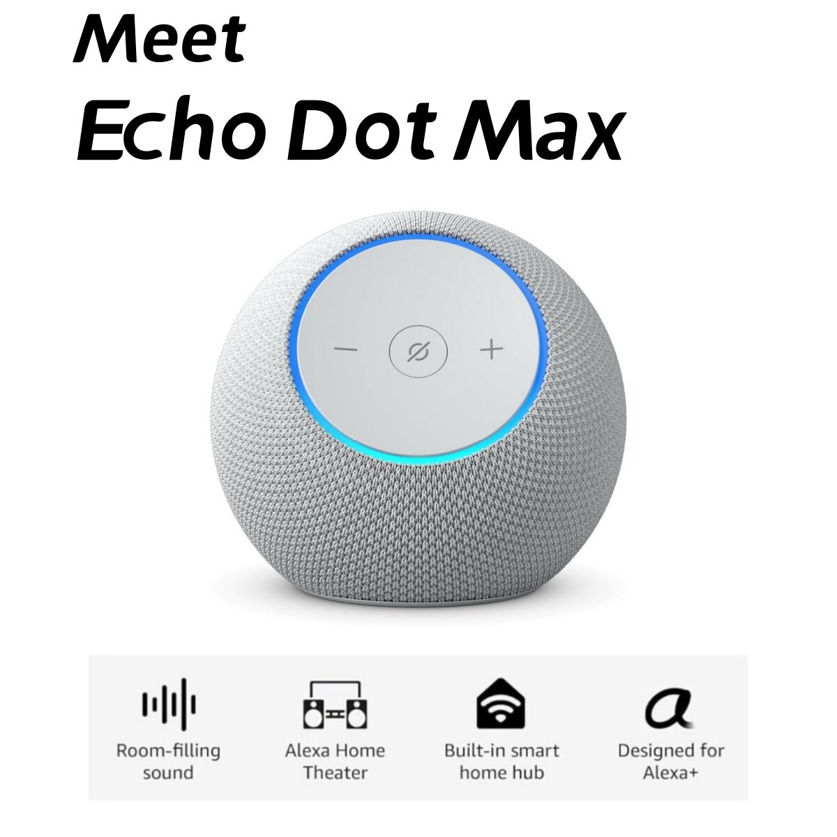 Умная Колонка Amazon Echo Dot MAX с помощником Alexa+ (Алекса), белое