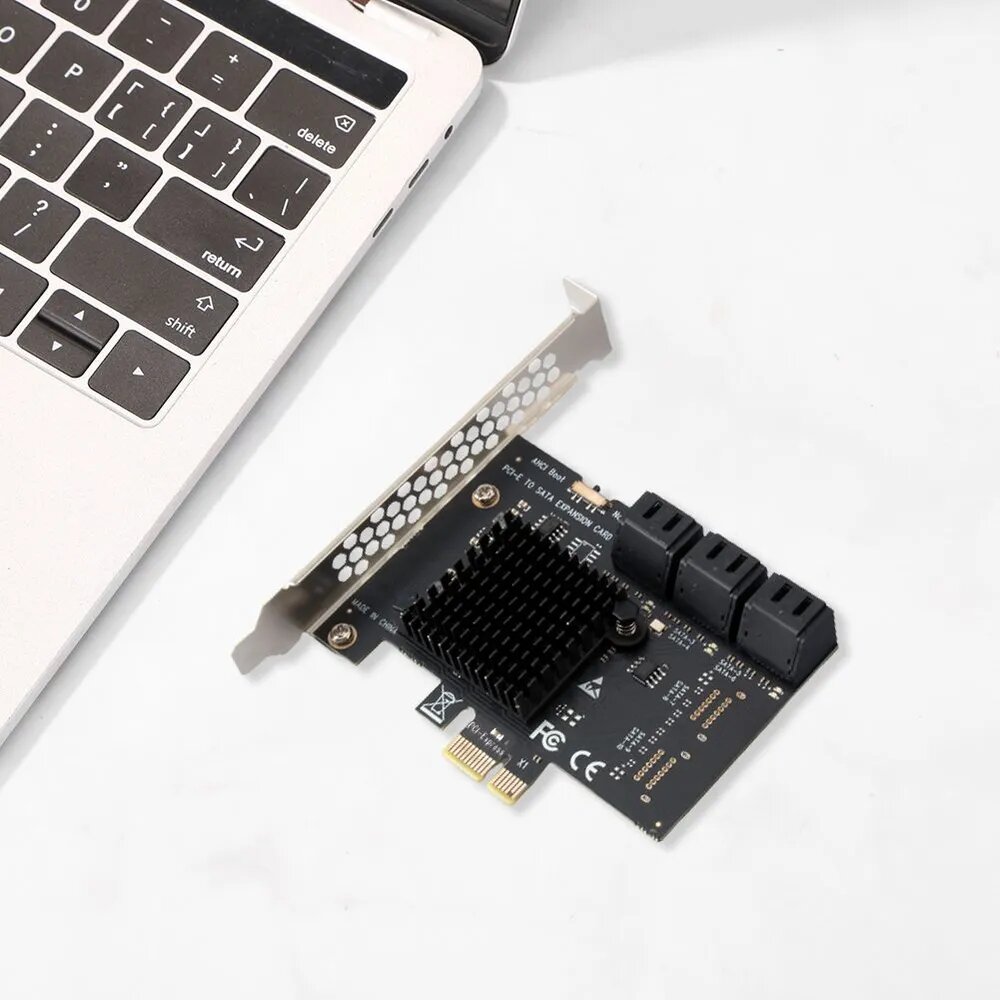 PCI-E x1 в SATA3.0 6 портов, для системных дисков, 6 Гбит/с