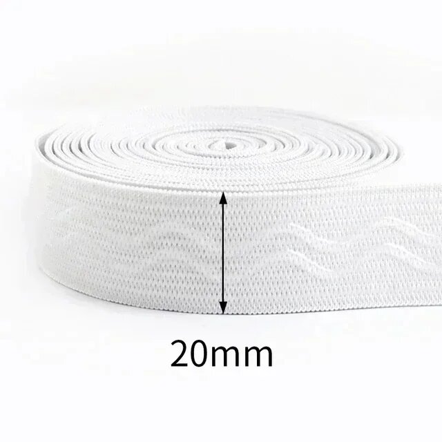 Белая эластичная лента 20 мм, 2 метра, EB013-White-20mm
