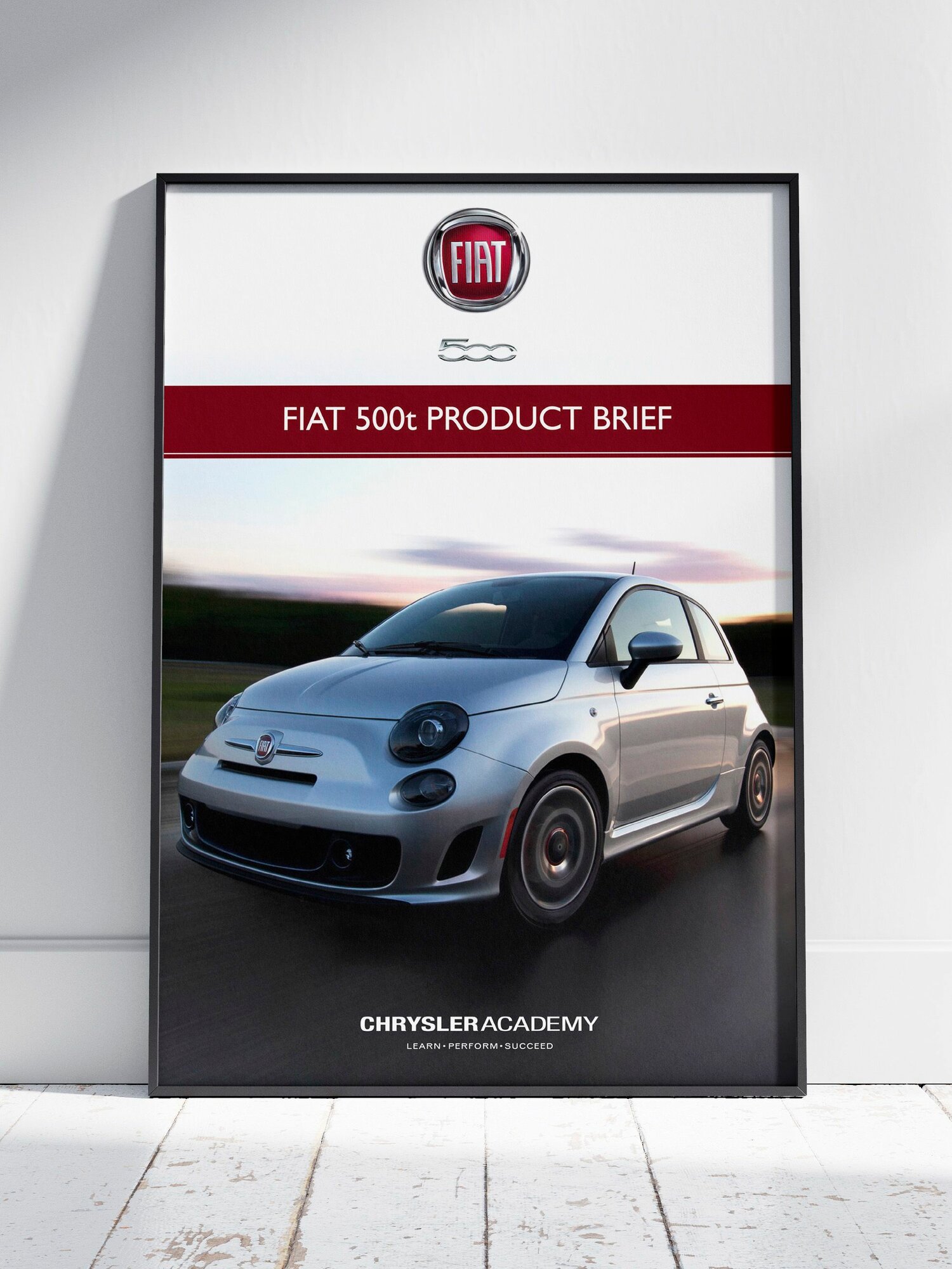Плакат на стену для интерьера Легенды Авто (Фиат 500 - Fiat 500) - Постер по машине формата A4 (21x30 см)
