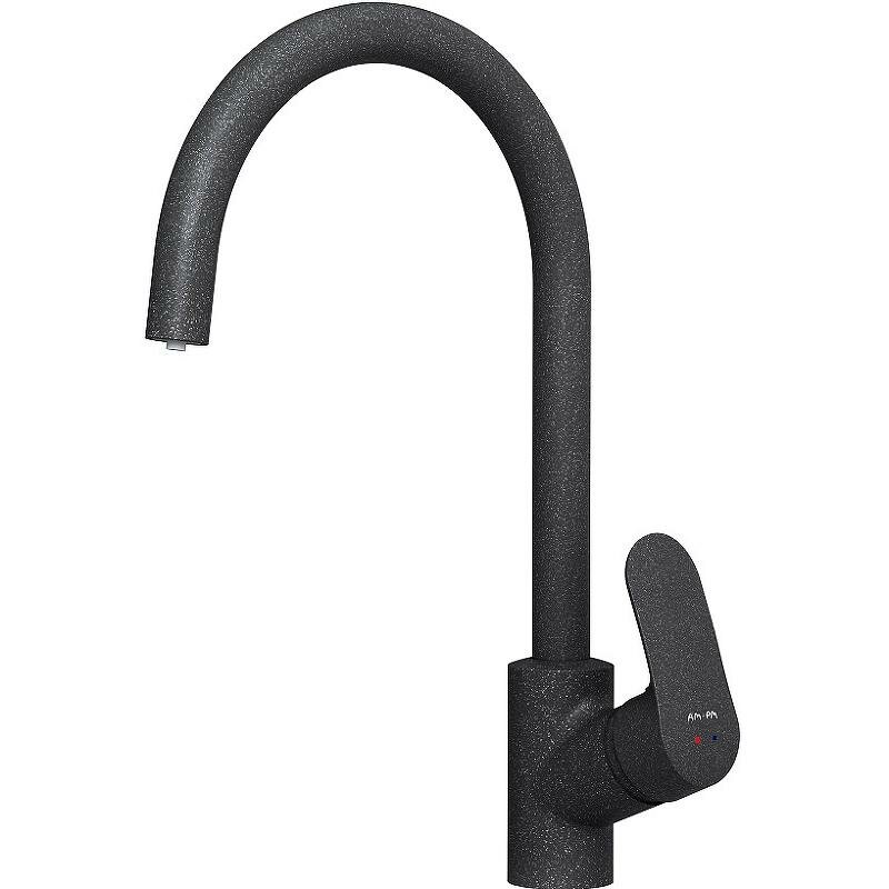 Смеситель для кухни AM, PM Like F8007722 черный, с краном для питьевой воды, рычажный, латунь