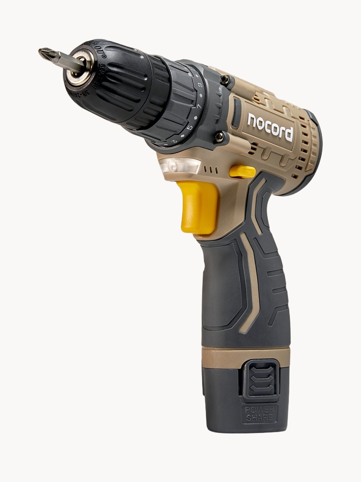 Аккумуляторная дрель-шуруповерт Nocord, 12В, 1х1.5 А·ч Li-Ion, в коробке + 2 биты, NCD-12.1.15. B