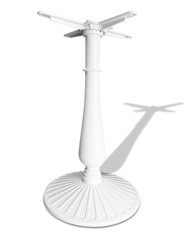 Чугунное подстолье "Ромашка" белая столешницы 80x80 или 90 см