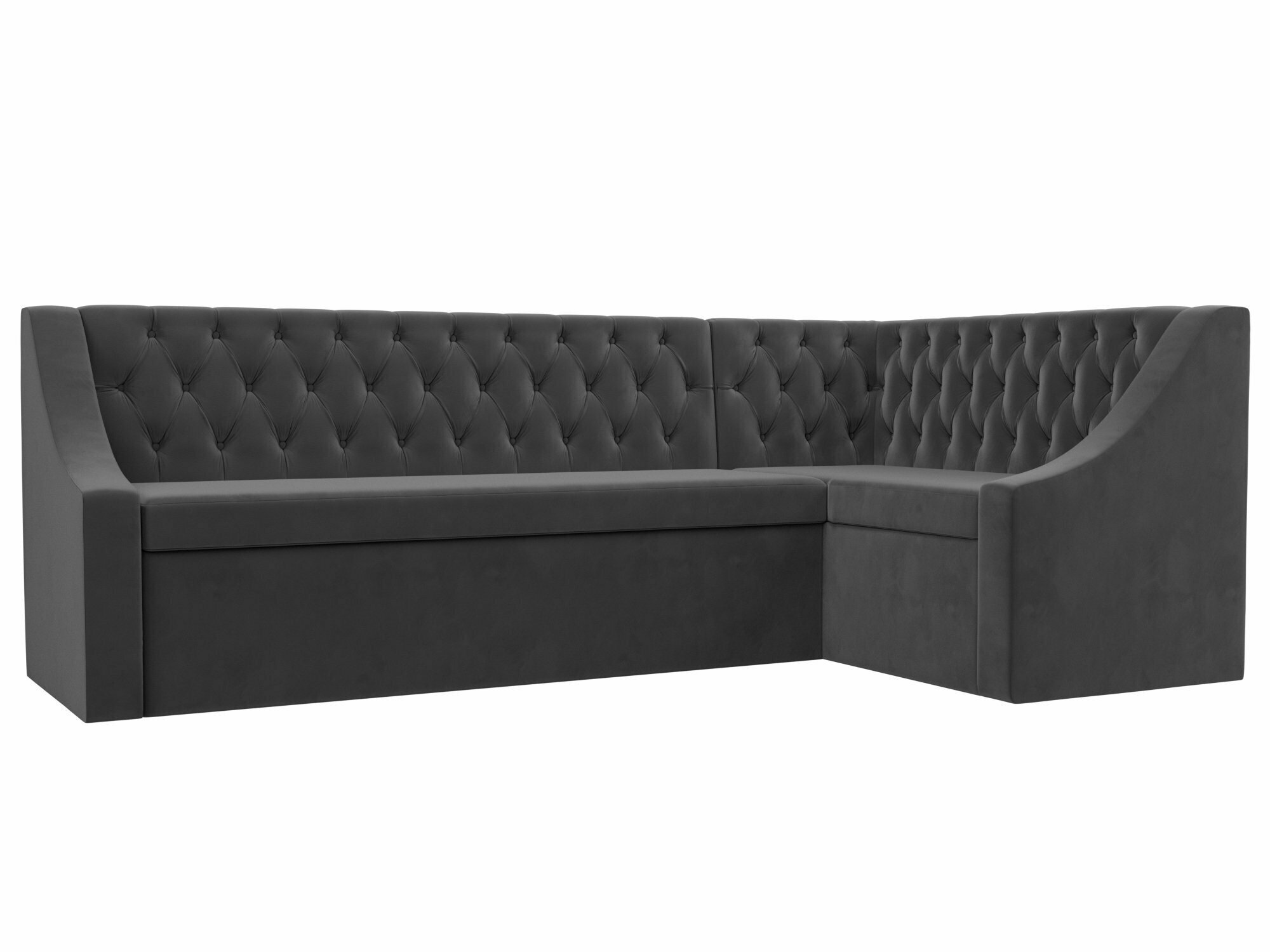 Диван кухонный угловой Мерлин правый угол, велюр, механизм дельфин, Хит Диванов