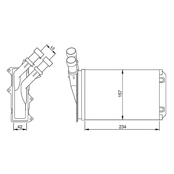 NRF 54308 (644878 / 644881 / 6448C8) радиатор отопителя